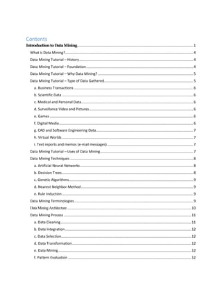 Data mining tutorial | PDF | Databases | Computer Software and Applications