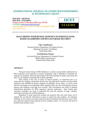 Data mining with human genetics to enhance gene based algorithm and | PDF