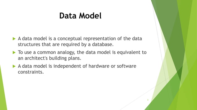 Data model | PPTX | Databases | Computer Software and Applications