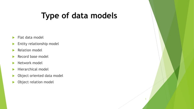 Data model | PPTX | Databases | Computer Software and Applications