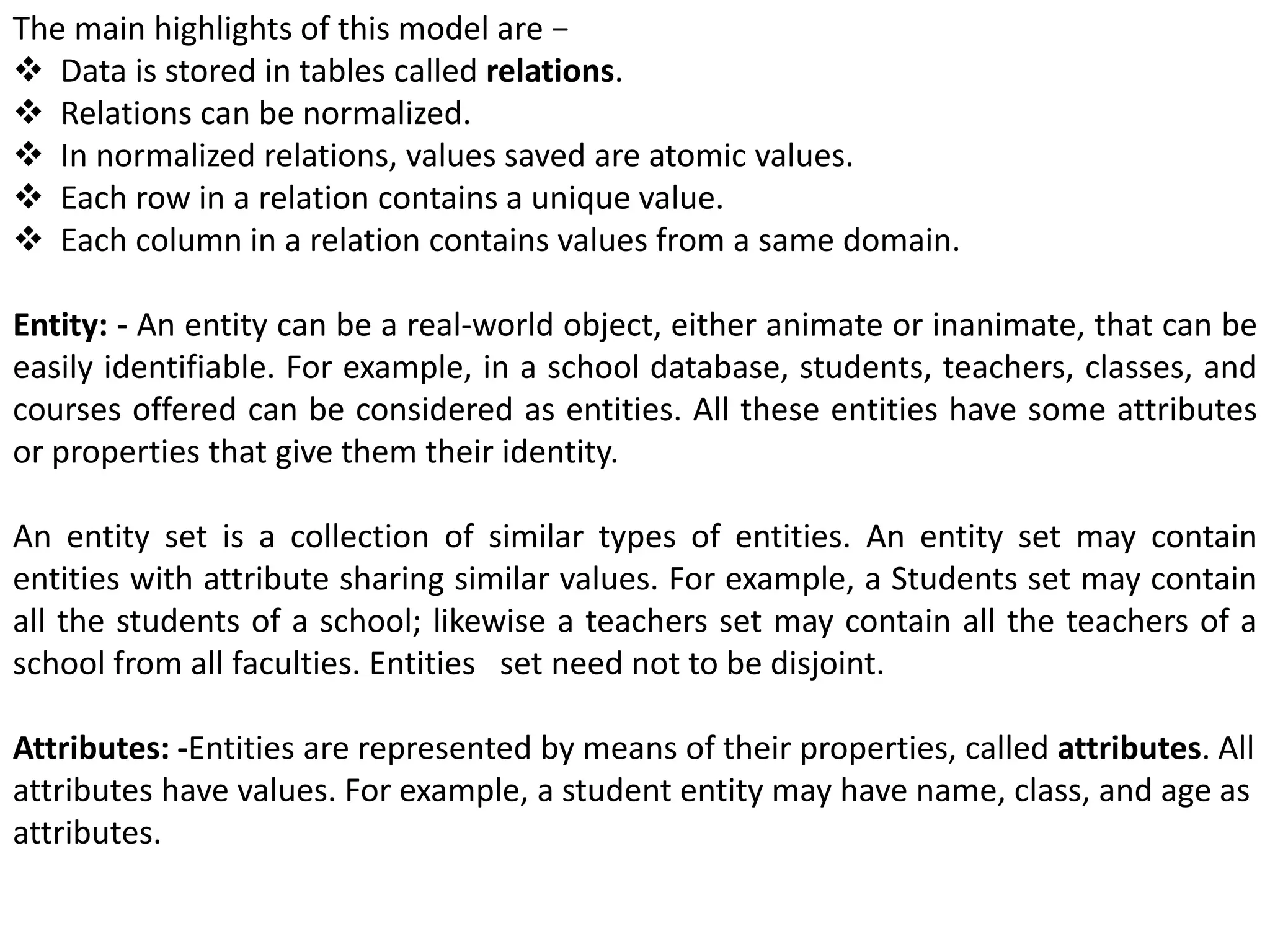 Data Model And Entity Relationship Pptx Databases Computer