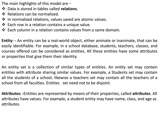 Data model and entity relationship | PPTX | Databases | Computer Software and Applications