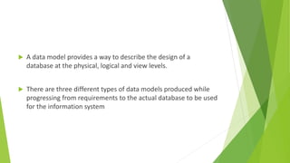 Data Modeling PPT | PPTX
