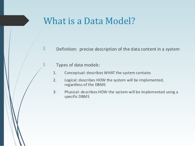 Introductin to Data Modeling.