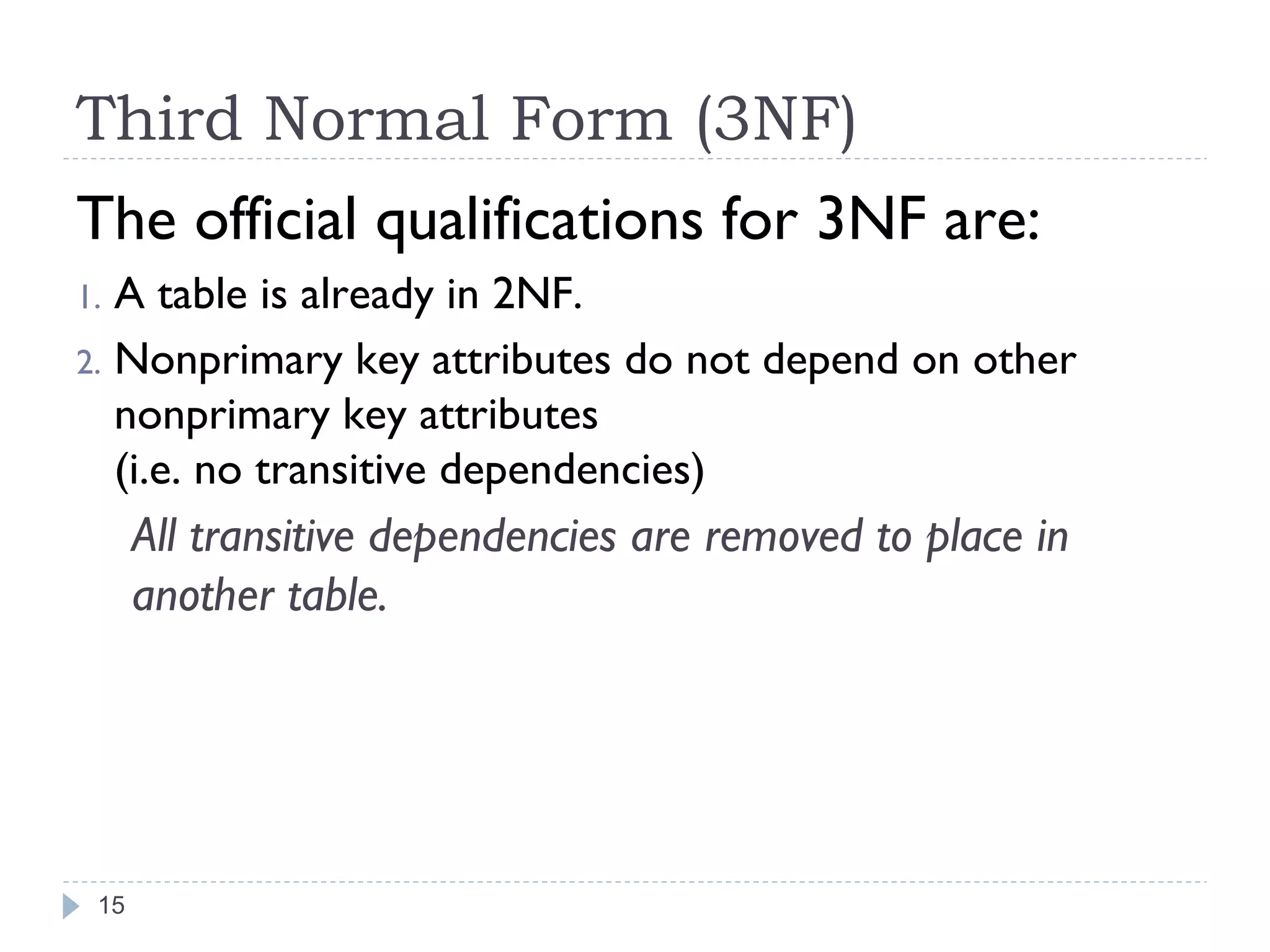 Database Normalization 1NF, 2NF, 3NF, BCNF, 4NF, 5NF | PPT