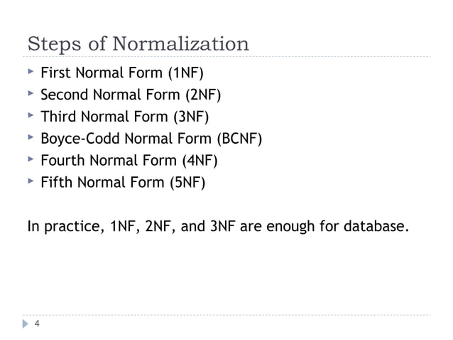 Database Normalization 1NF, 2NF, 3NF, BCNF, 4NF, 5NF