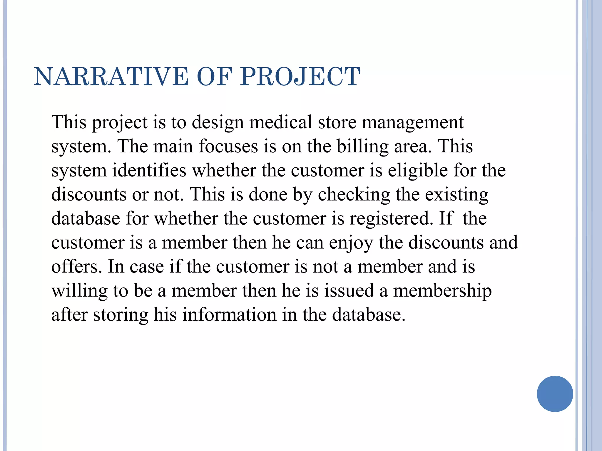 MEDICAL STORE MANAGEMENT SYSTEM | PPT