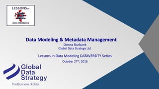 Ldm Webinar Data Modeling Metadata Management Pdf