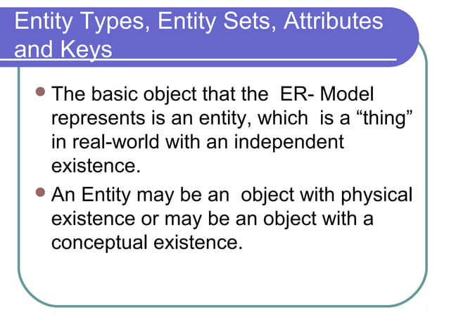 Data modeling using the entity relationship model | PPT | Databases ...