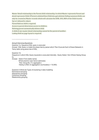 Data modelling interview question | DOCX | Databases | Computer Software and Applications