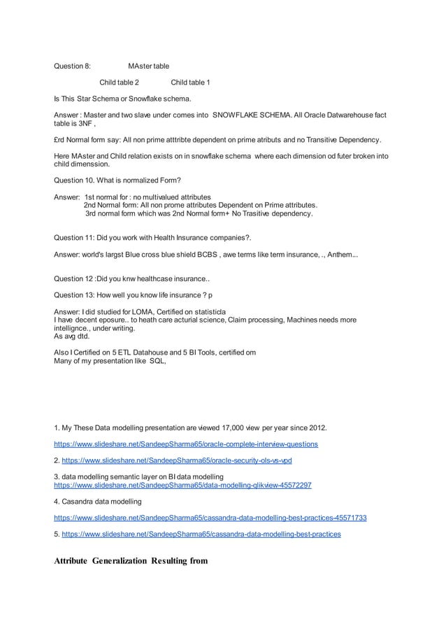 Data modelling interview question | DOCX | Databases | Computer Software and Applications