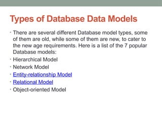DATA MODEL Power point presentation for dbms | PPT