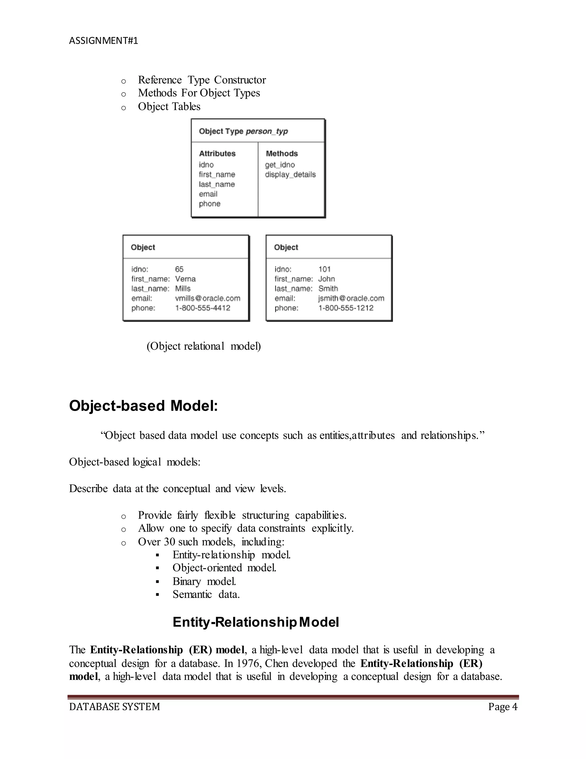 Data models | DOCX | Databases | Computer Software and Applications