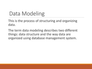 Data models | PPTX | Databases | Computer Software and Applications