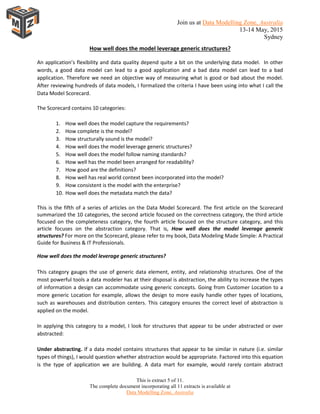 Data model scorecard (Article 5 of 11) | PDF