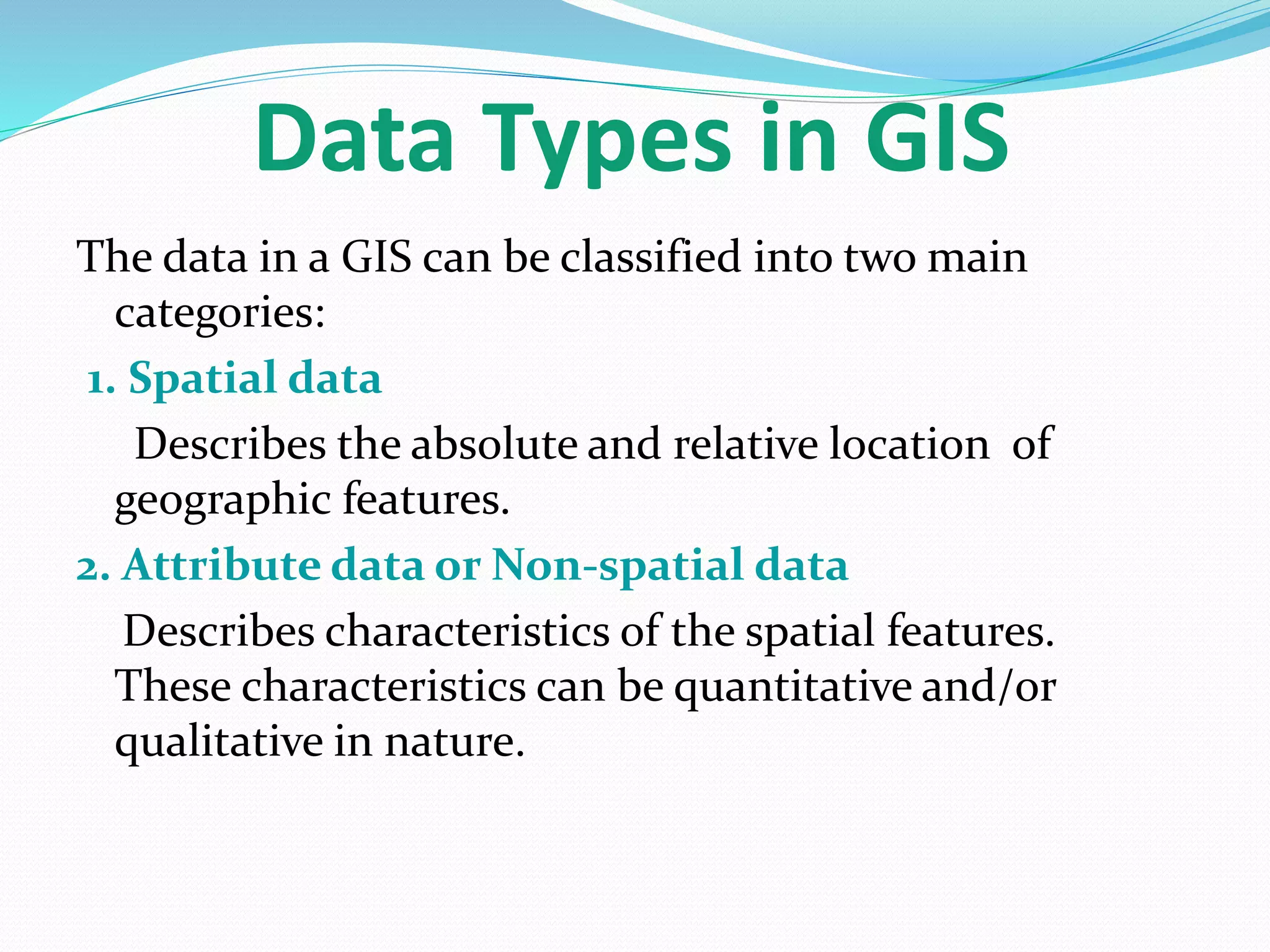 Data models in geographical information system(GIS) | PPTX