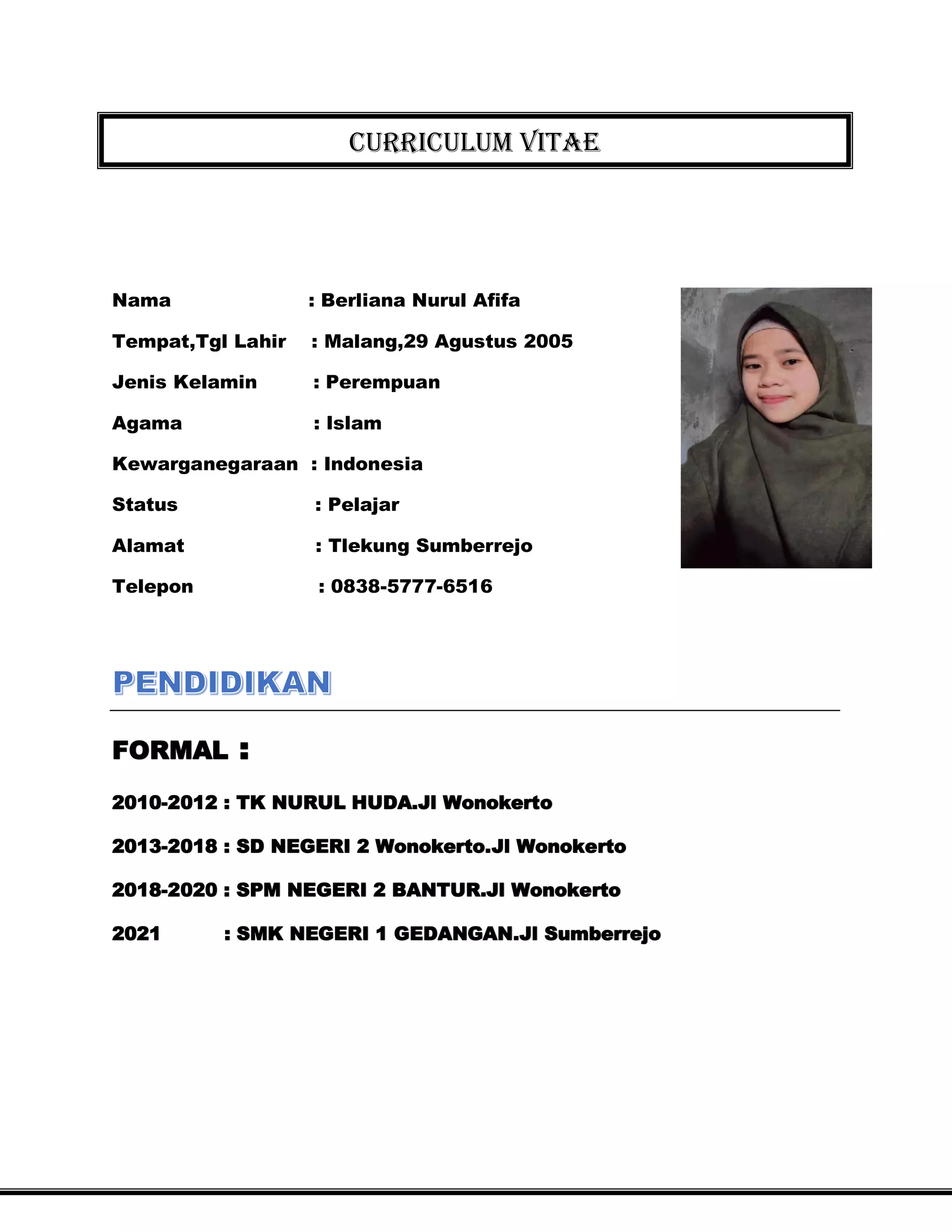 Kurikulum Vitae | PDF