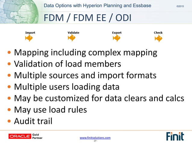Data options with hyperion planning and essbase | PDF
