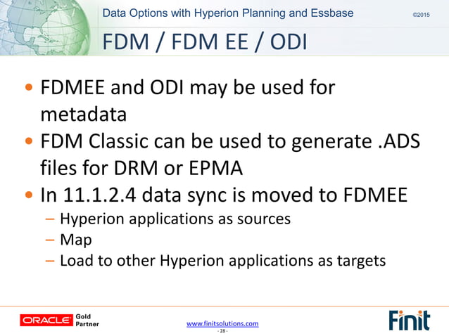 Data options with hyperion planning and essbase | PDF