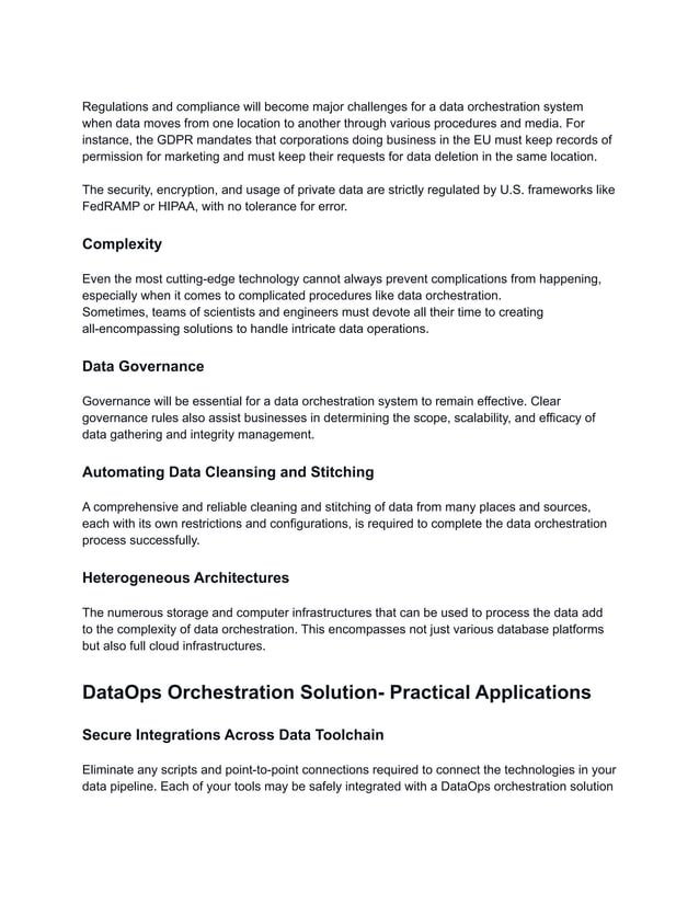 Data Orchestration Solution An Integral Part Of Dataops Pdf