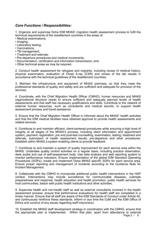 Data Overview - VN 2022 138 Migration Health Officer (Health Assessment Programmes) (P3) Doha ...