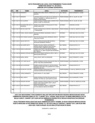 Data pengumpulan judul | PDF
