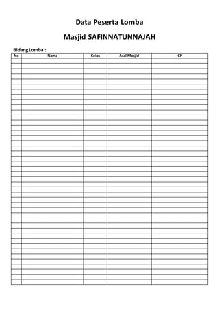 Form data peserta lomba | DOCX