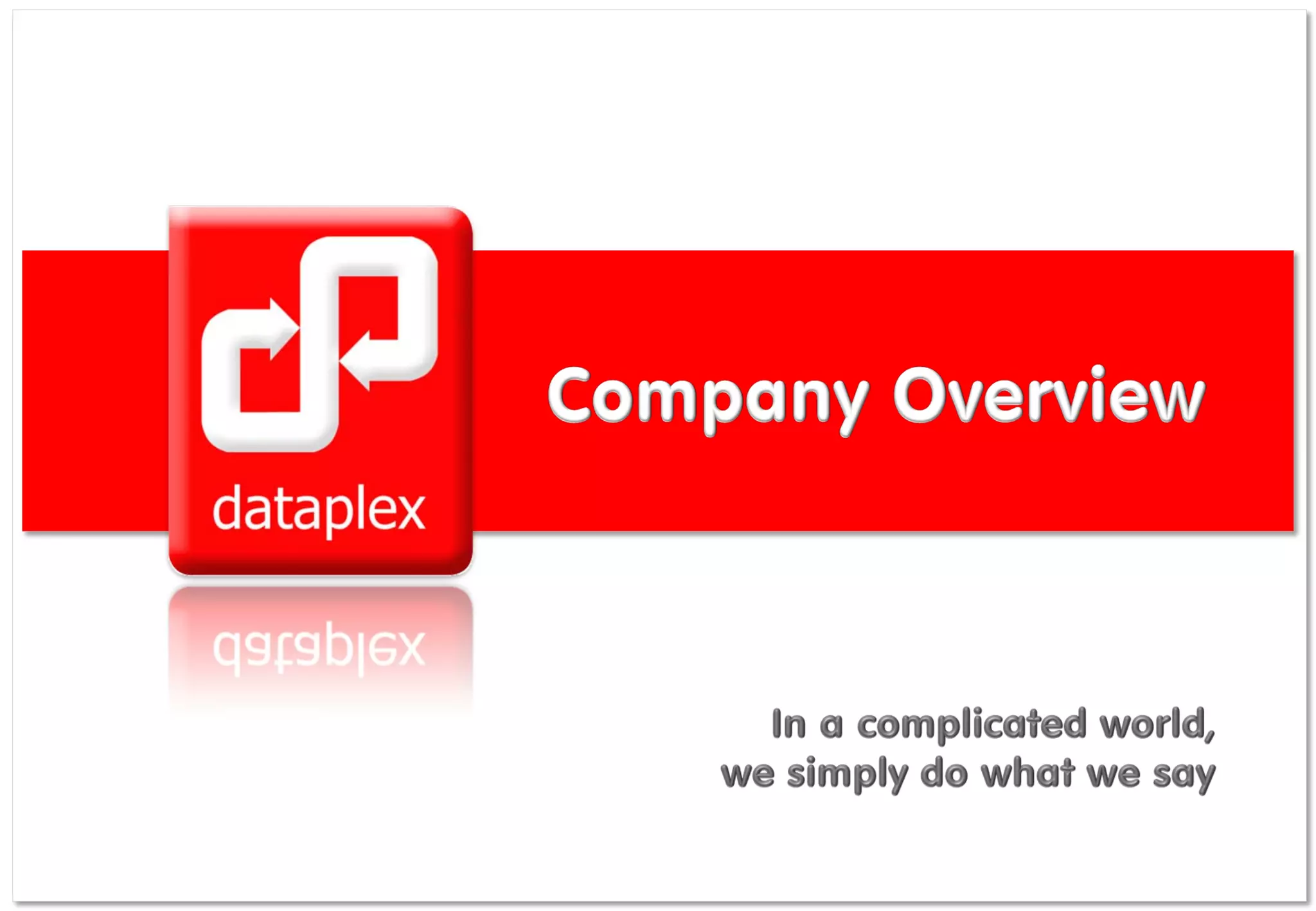 Dataplex company presentations_2010 | PPT