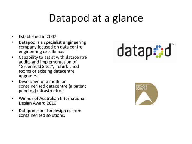 Datapod Modular Containerized Solution | PPT