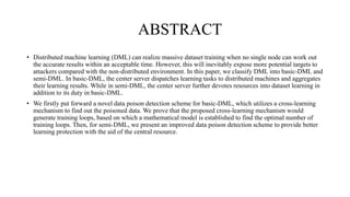 Data poison detection schemes for distributed Machine Learning.pptx