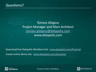 Datapolis workbox how to cut workload and minimize risks | PPT