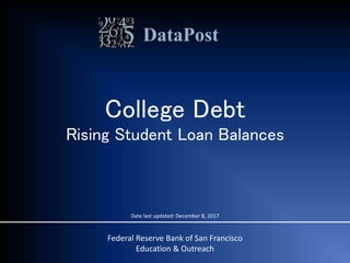 College Debt: Rising Student Loan Balances | PPT