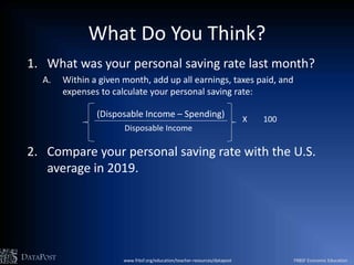 Personal Saving Rate: Delayed Consumption | PPTX | Economy | Business ...