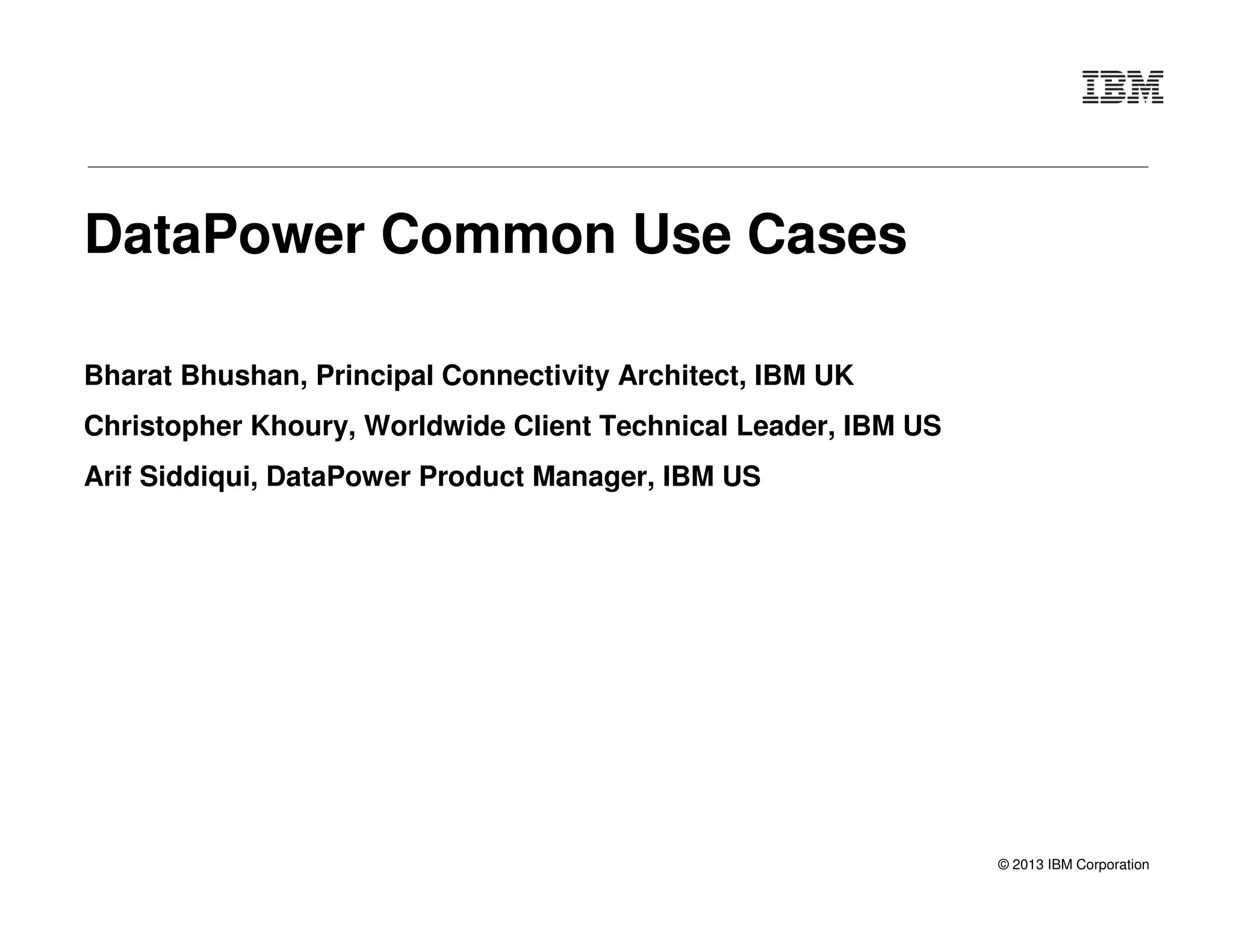 Ibm Datapower Gateway Common Use Cases Pdf Computing Technology