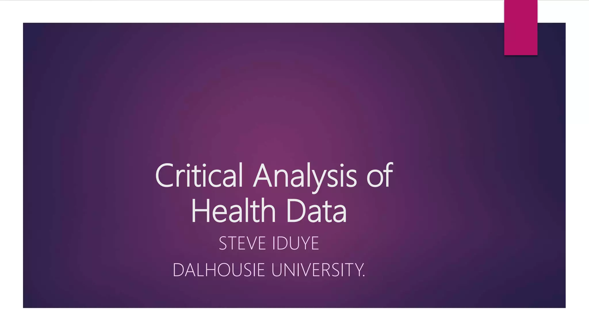 Health Data ppt | PPTX