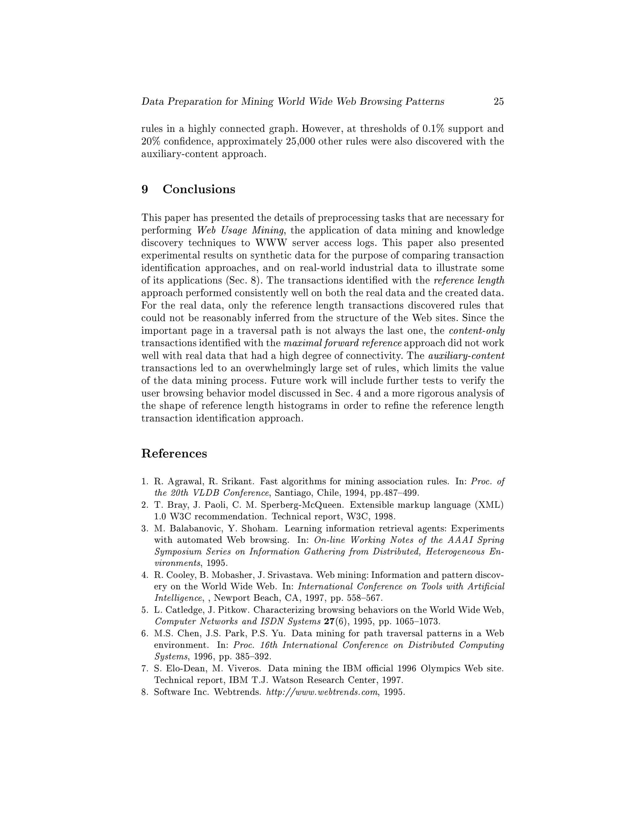 Data preparation for mining world wide web browsing patterns (1999) | PDF