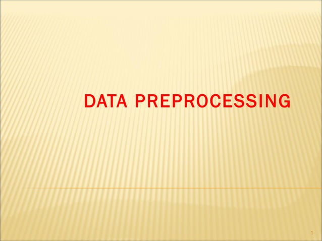 Datapreprocessing | PPT