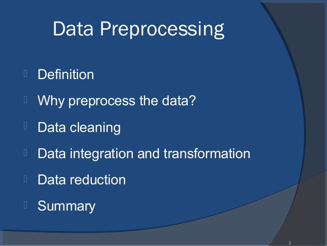 Data preprocessing