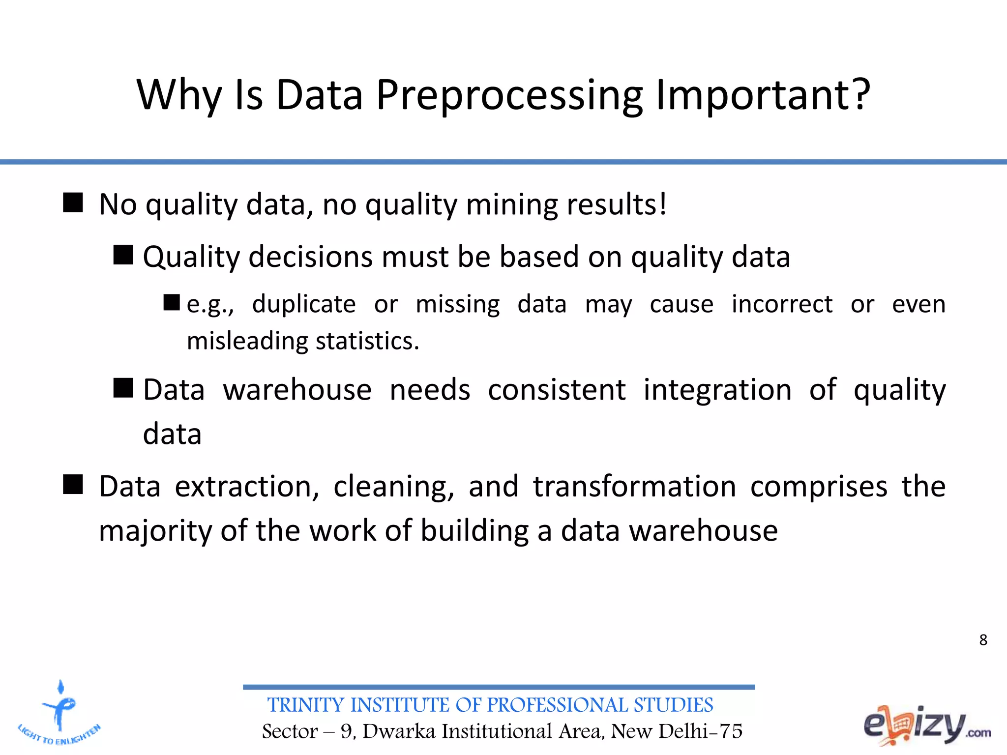 Data Preprocessing- Data Warehouse & Data Mining | PPTX
