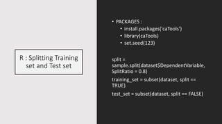 Data preprocessing for Machine Learning with R and Python | PPTX