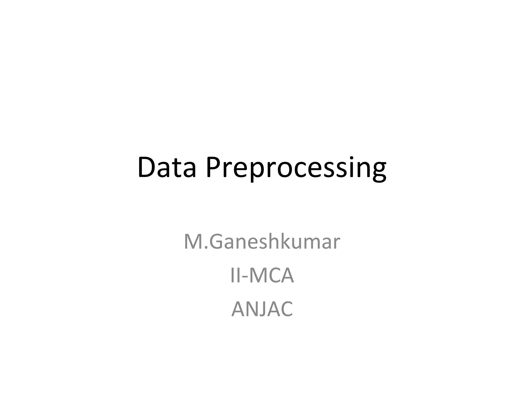 Data preprocessing 2 | PPT