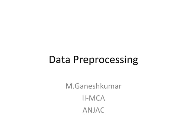 Data preprocessing 2 | PPT
