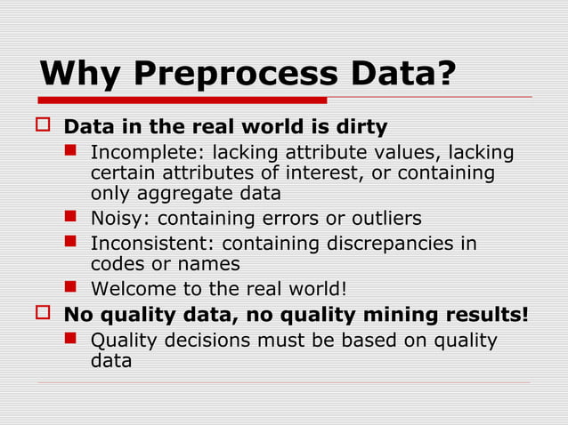 Data preprocessing ng | PPT | Databases | Computer Software and Applications