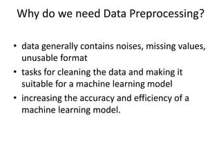 Data Preprocessing Introduction for Machine Learning | PPTX
