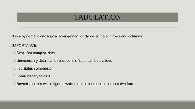 PRESENTATION OF STATISTICAL DATA | PPTX | Databases | Computer Software and Applications