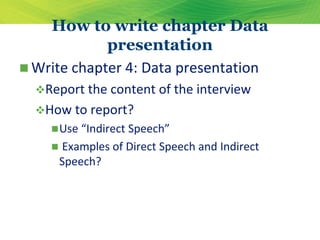 Data presentation and analysis for case study research | PPTX