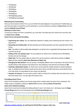 Data presentation and reporting cognos tm1 | PDF