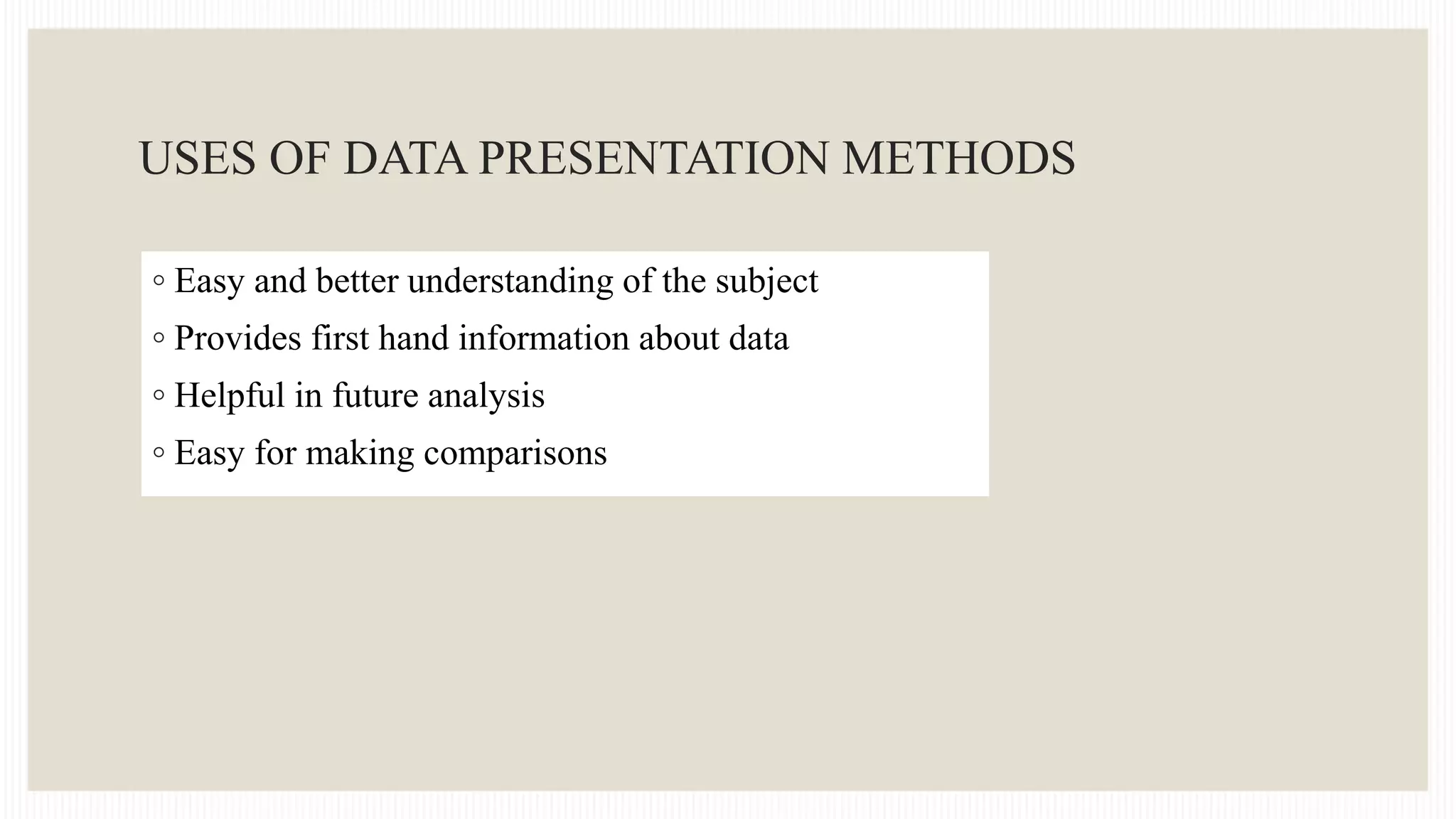 Data Presentation Methods 1pptx Databases Computer Software And