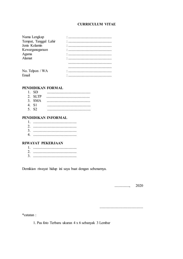 Data pribadi cv | DOCX