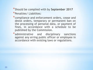 Data Privacy Act of 2012 (R.A. 10173) Briefing 2017 | PDF